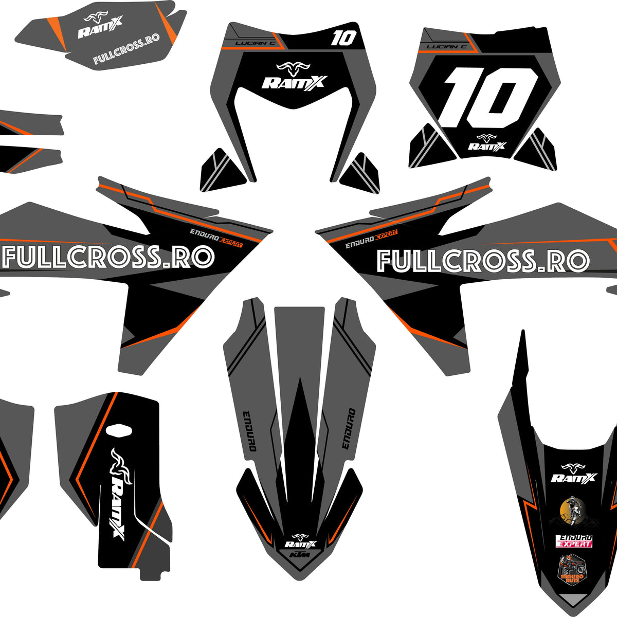 Kit Stickere "FULLCROSS" Personalizate KTM 2024+ 2T / 4T toate modelel ...